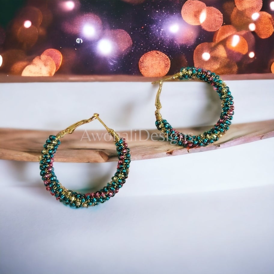 Emerald Hoops | Awohali Designs